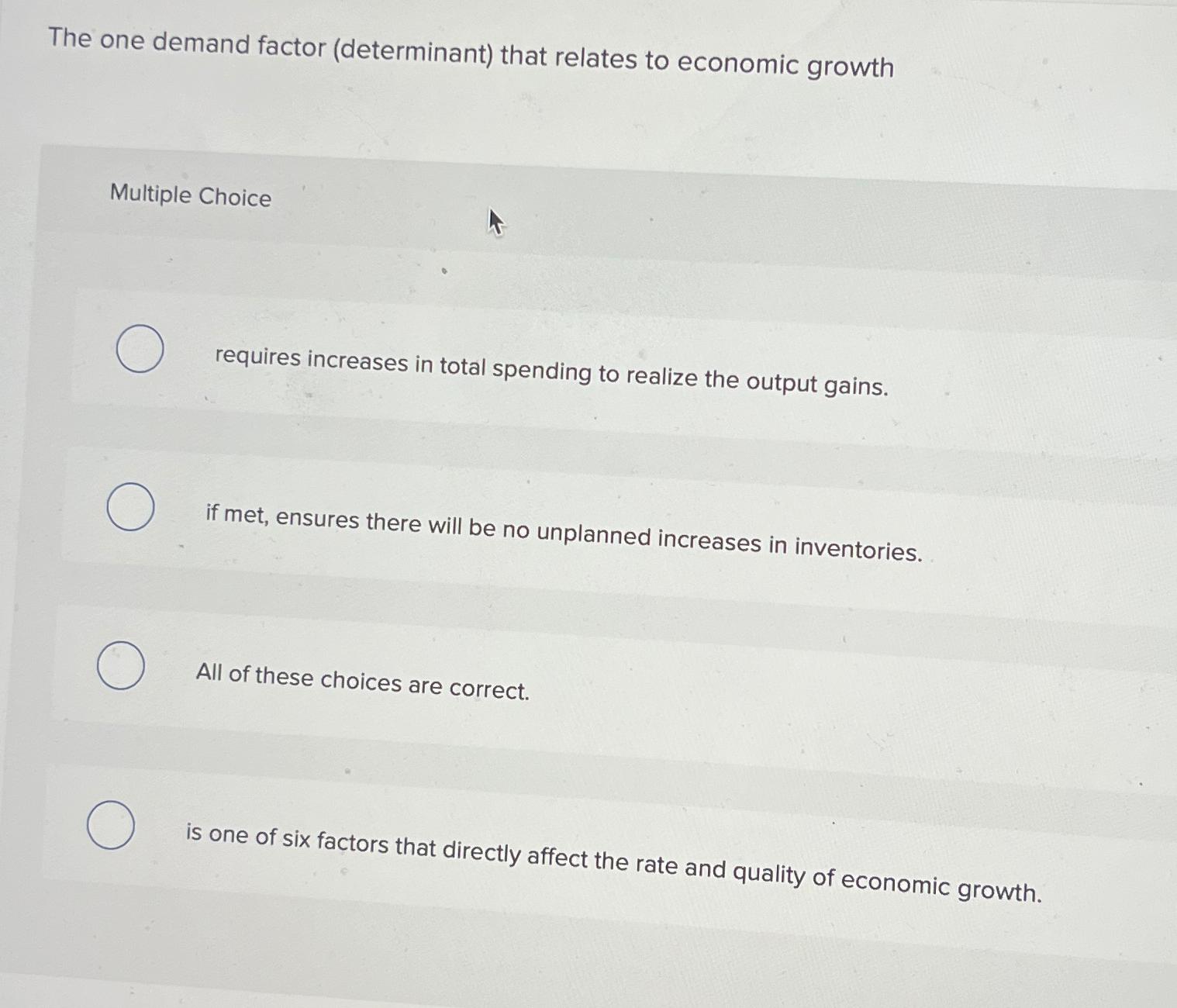 Solved The One Demand Factor Determinant ﻿that Relates To