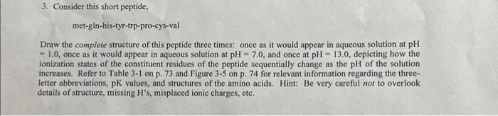 Solved 3. Consider this short peptide, | Chegg.com