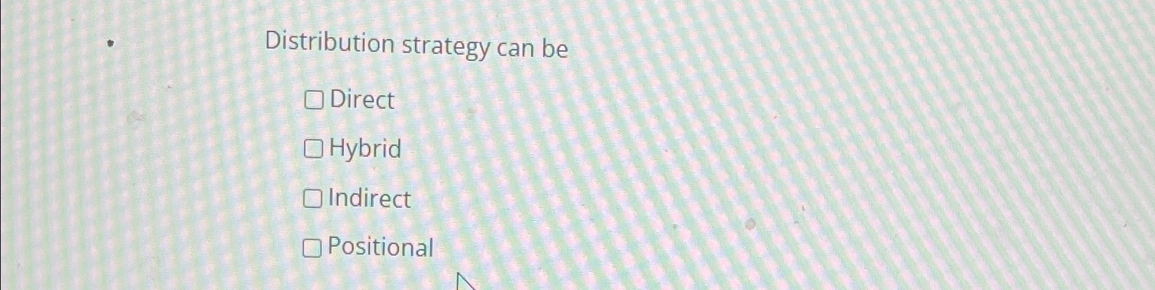 Solved Distribution strategy can | Chegg.com