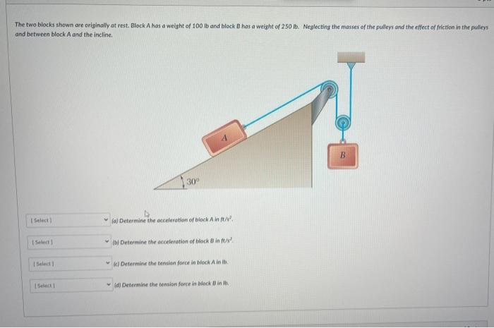 Solved The two blocks shown are originally at rest. Block A | Chegg.com