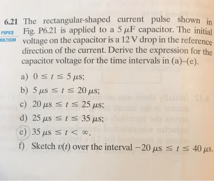 Solved 6.21 The rectangular-shaped current pulse shown in | Chegg.com