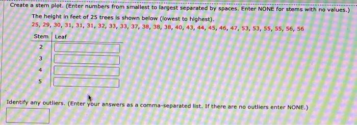 Solved .HEHE Create a stem plot. (Enter numbers from | Chegg.com
