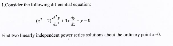 Solved 1.Consider the following differential | Chegg.com