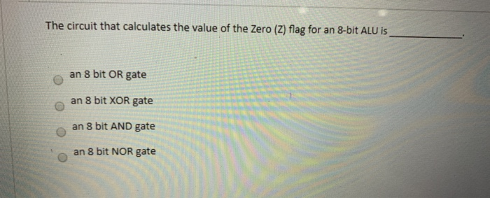Solved The circuit that calculates the value of the Zero (2) | Chegg.com