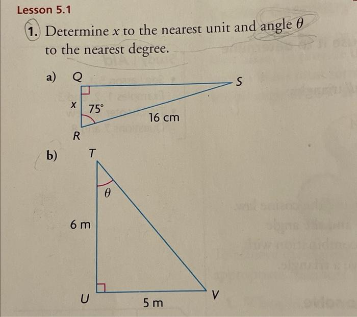 Solved Lesson 5.1 1. Determine x to the nearest unit and | Chegg.com