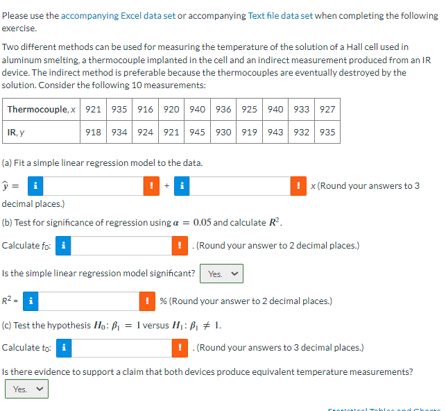 Solved Please use the accompanying Excel data set or | Chegg.com