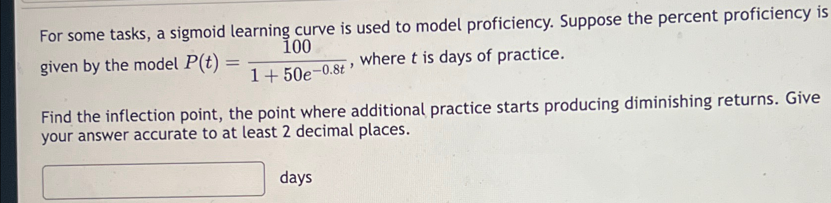 Solved For some tasks, a sigmoid learning curve is used to | Chegg.com