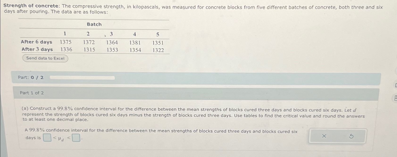 Solved Strength of concrete: The compressive strength, in | Chegg.com