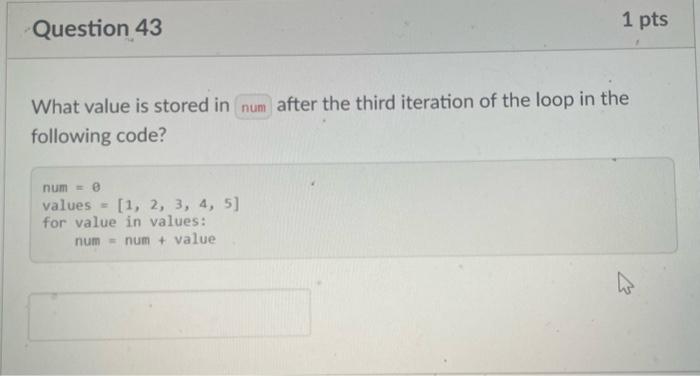 Solved What value is stored in after the third iteration of | Chegg.com