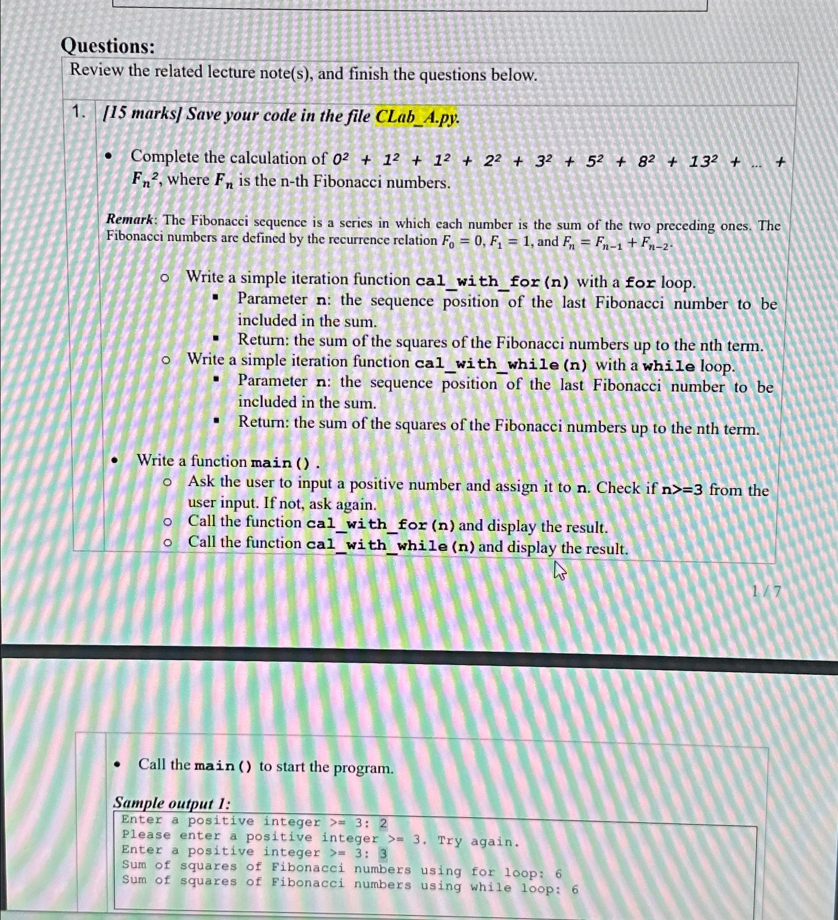 Solved Questions:Review the related lecture note(s), ﻿and | Chegg.com