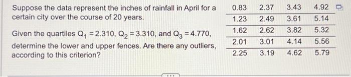 Solved 1. the lower fence ___2. the upper fence ___3. are | Chegg.com