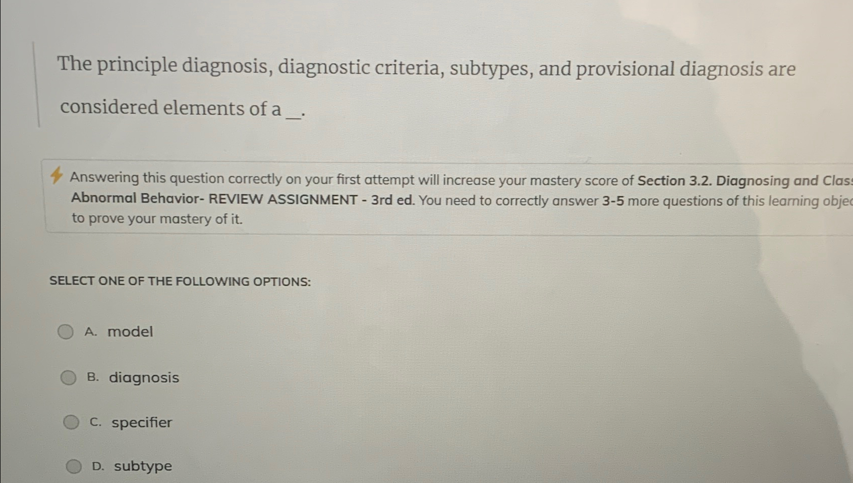 Solved The principle diagnosis, diagnostic criteria, | Chegg.com