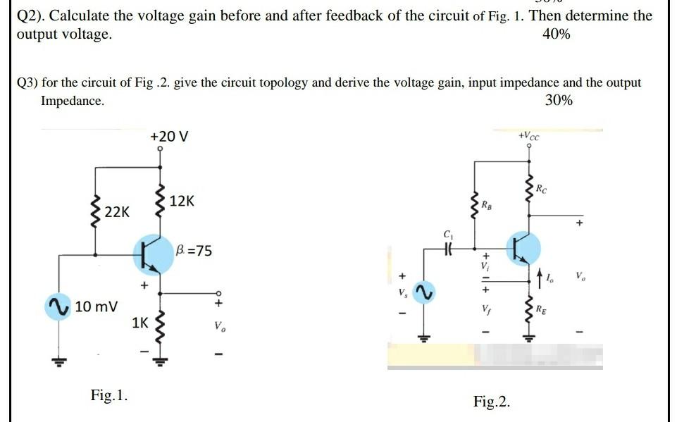 Solved Q2). Calculate the voltage gain before and after | Chegg.com