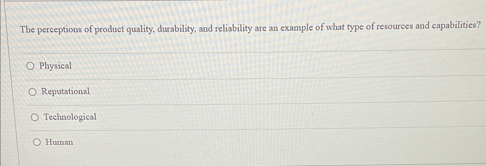 Solved The perceptions of product quality, durability, and | Chegg.com