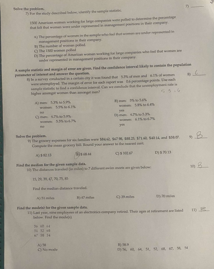 Solved Solve the problem.7) ﻿For the study described below, | Chegg.com