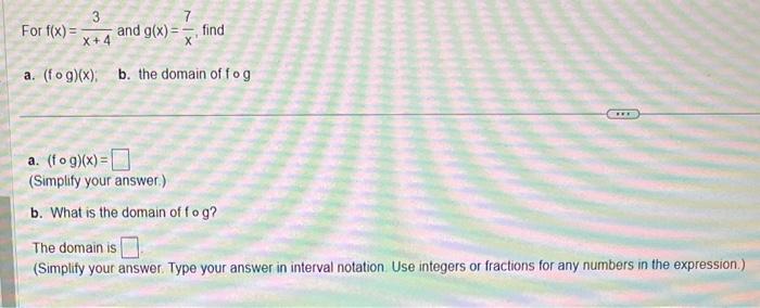 Solved For \( f(x)=\frac{x}{x+1} \) and \( g(x)=\frac{8}{x} | Chegg.com