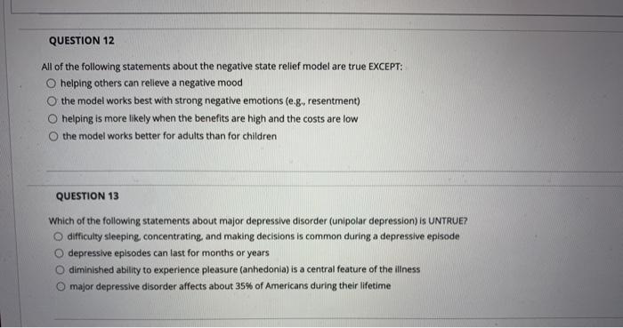 Solved QUESTION 12 All of the following statements about the | Chegg.com