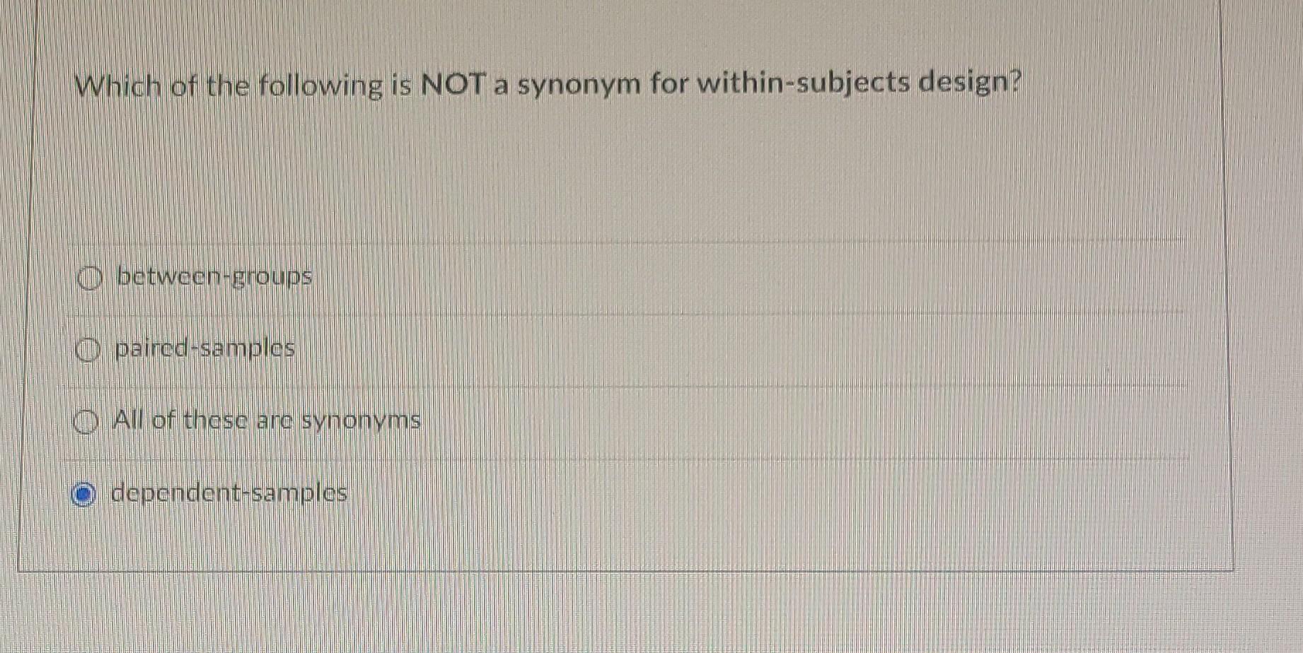Solved Which of the following is NOT a synonym for | Chegg.com
