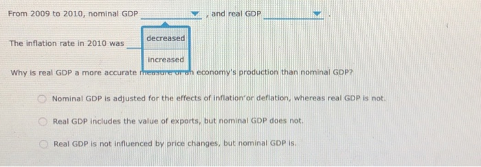 Solved 7. Real versus nominal values and correcting for | Chegg.com