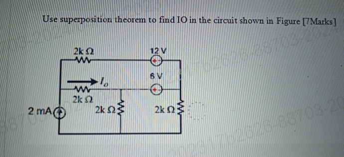 Solved Use superposition theorem to find IO in the circuit | Chegg.com