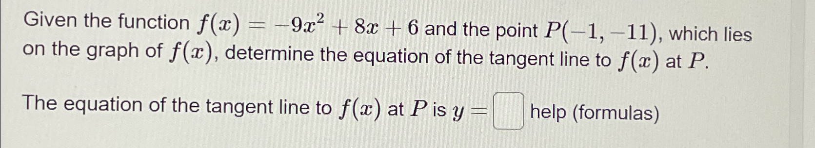 Solved Given the function f(x)=-9x2+8x+6 ﻿and the point | Chegg.com