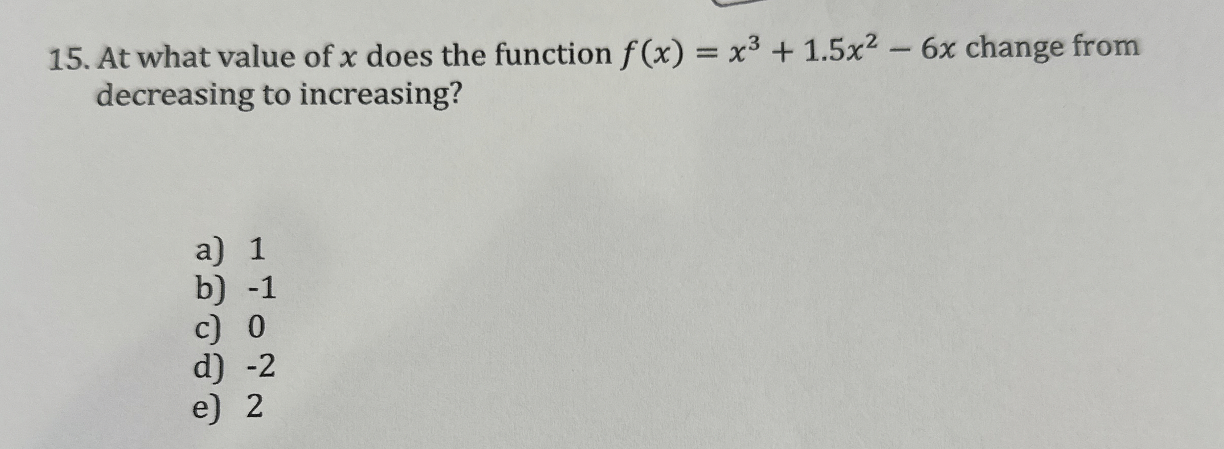Solved At what value of x ﻿does the function | Chegg.com