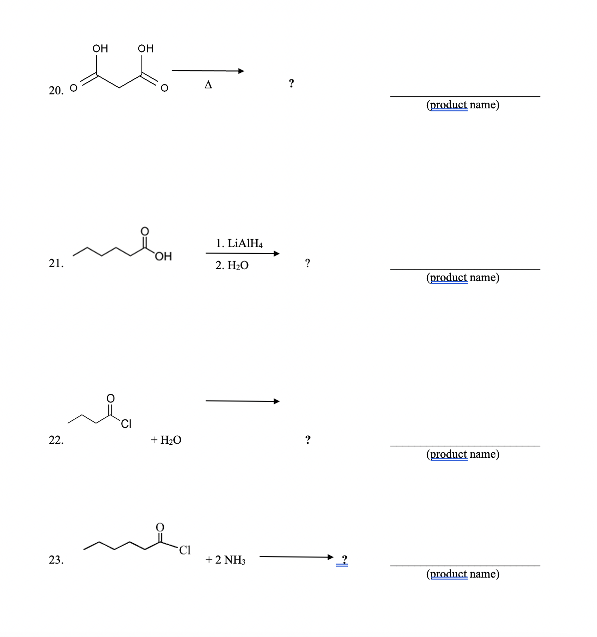 Solved For the following reactions, supply the missing | Chegg.com