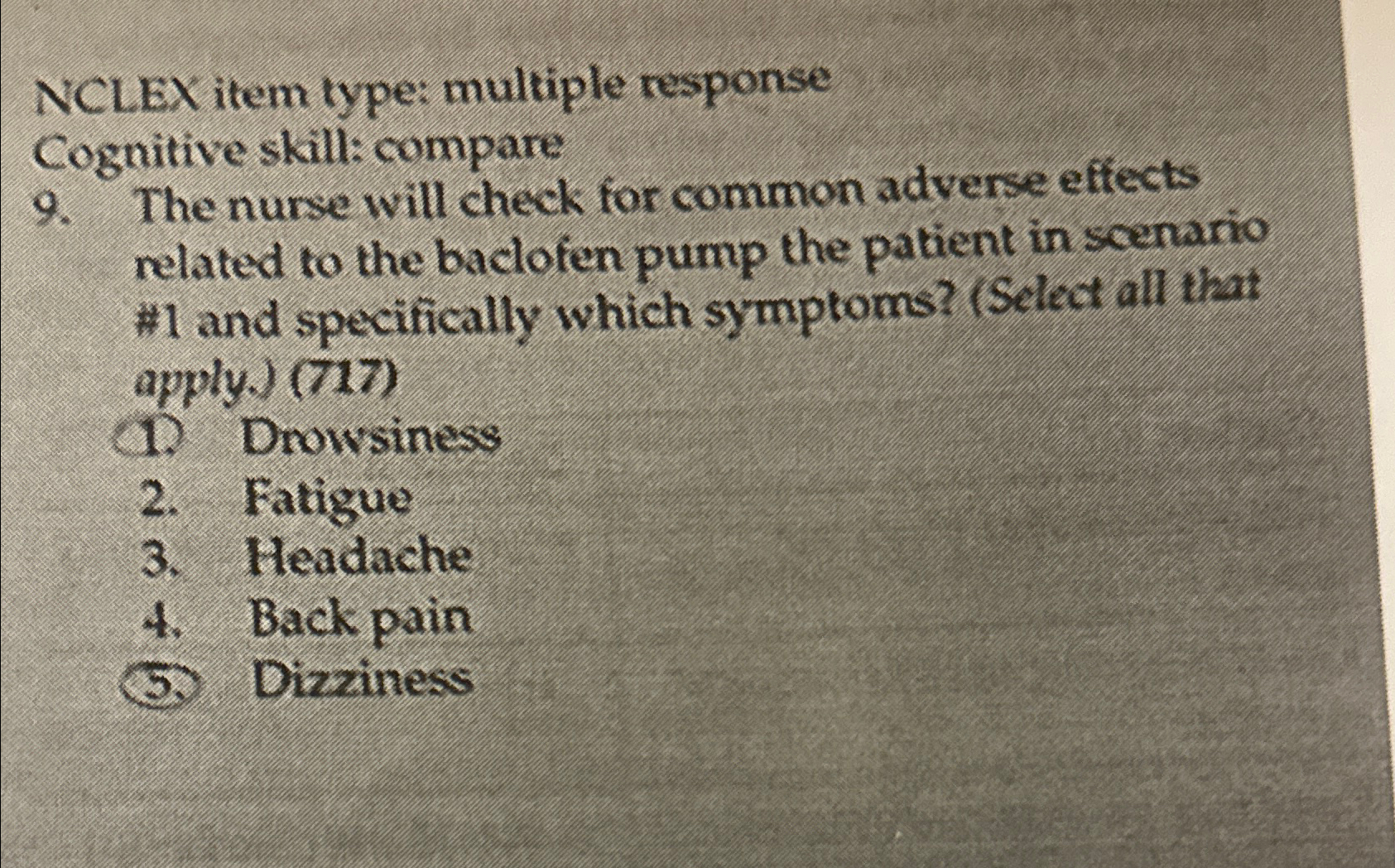 Solved NCLEX item type: multiple responseCognitive skill: | Chegg.com