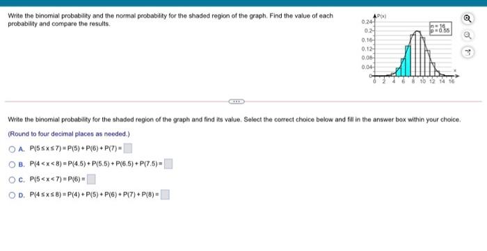Solved For each binomial probability statement below, | Chegg.com