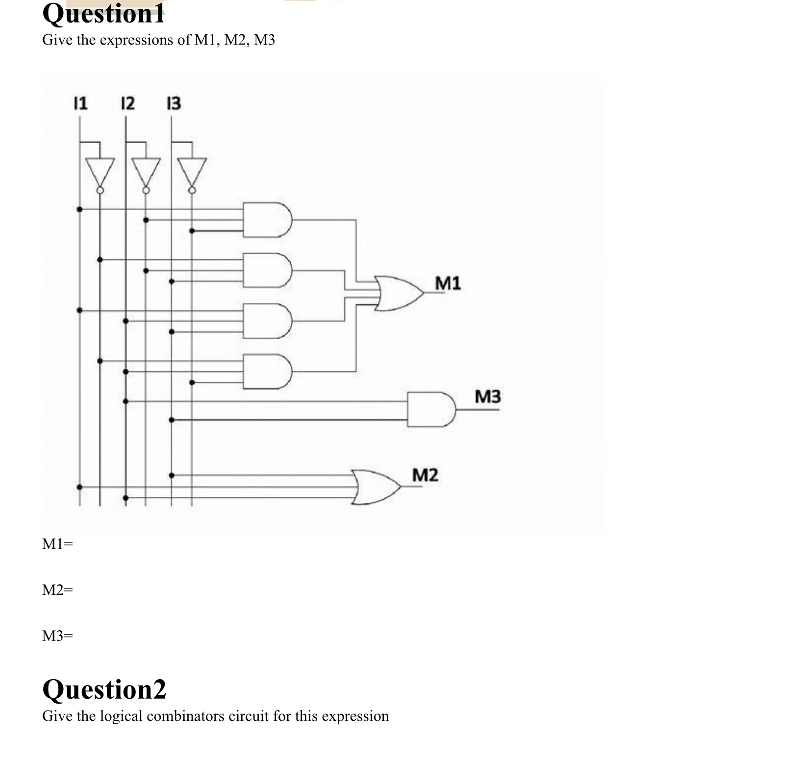 Solved Question1Give the expressions of M1, ﻿M2, | Chegg.com