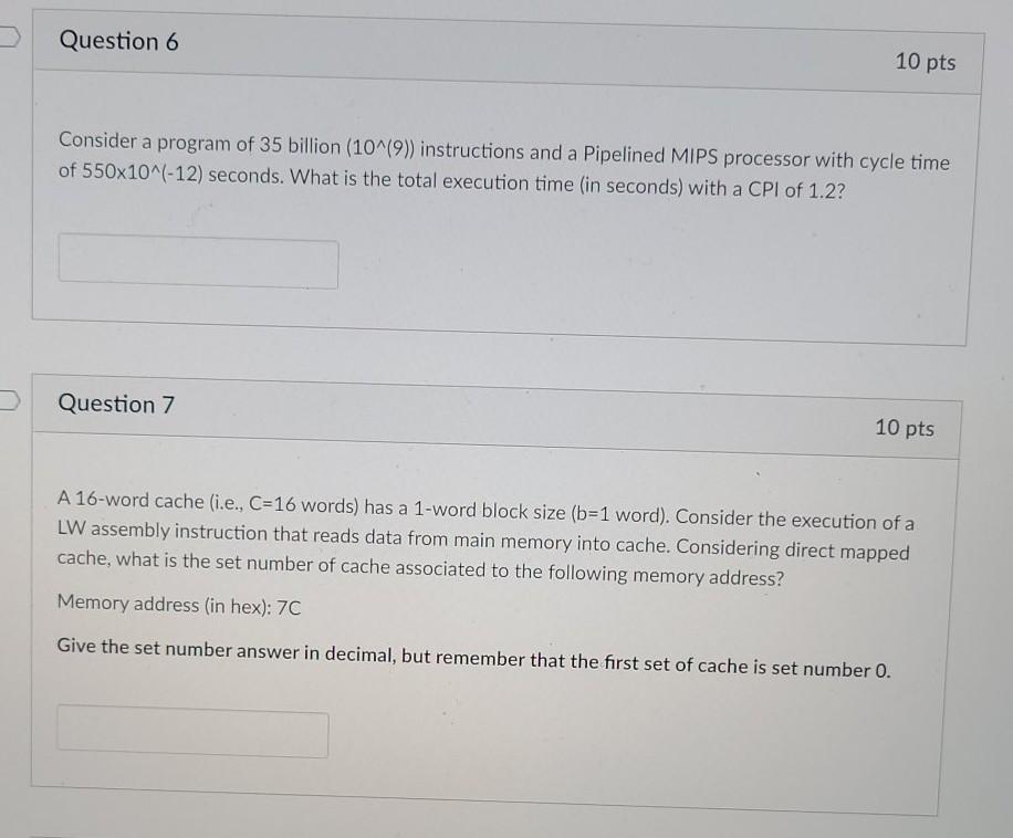 Solved Question 6 10 pts Consider a program of 35 billion | Chegg.com