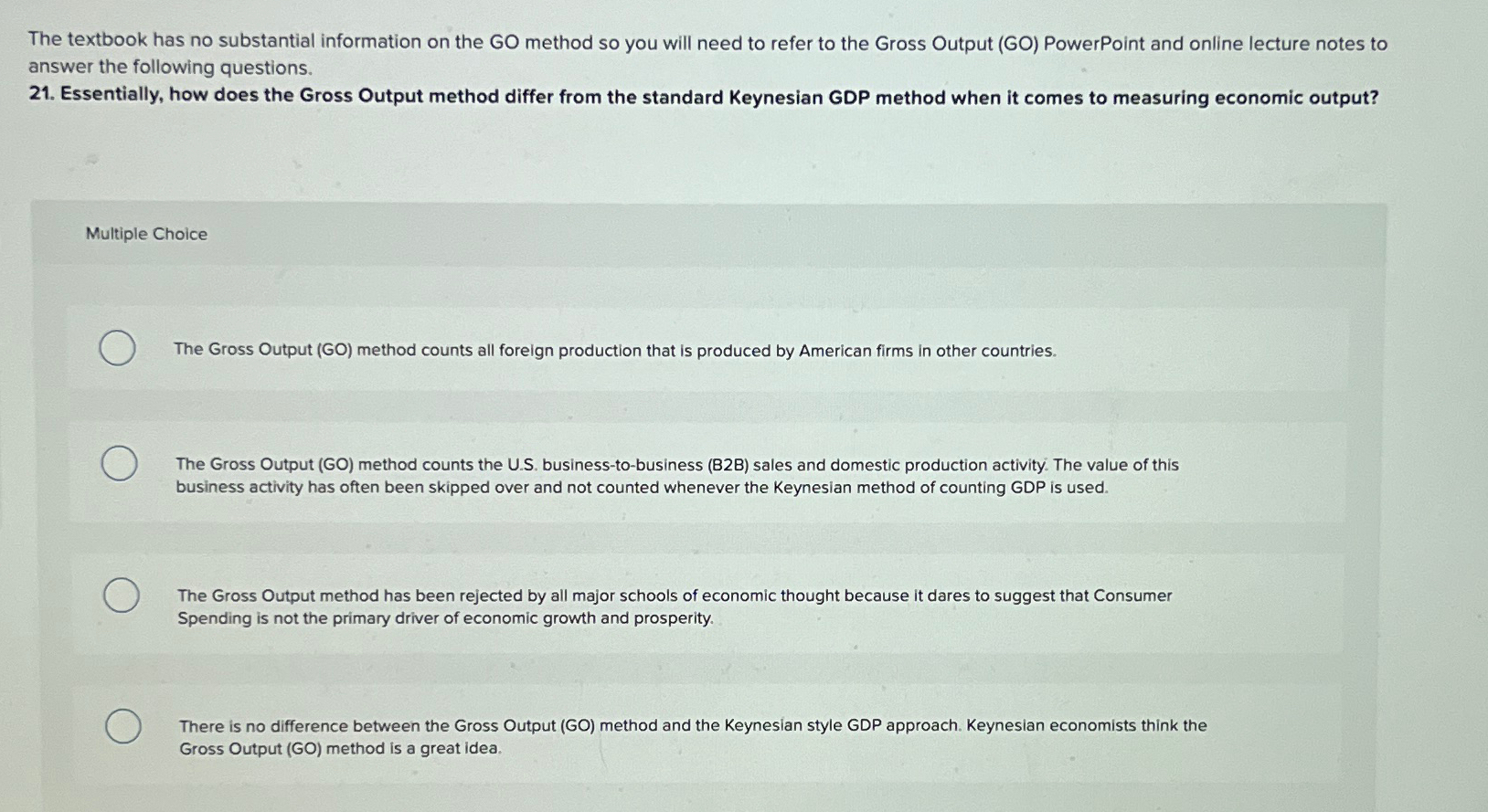 Solved The textbook has no substantial information on the GO | Chegg.com