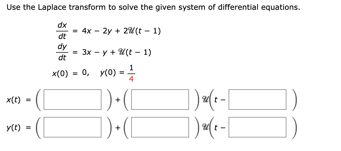 Solved Use the Laplace transform to ﻿solve the given system | Chegg.com