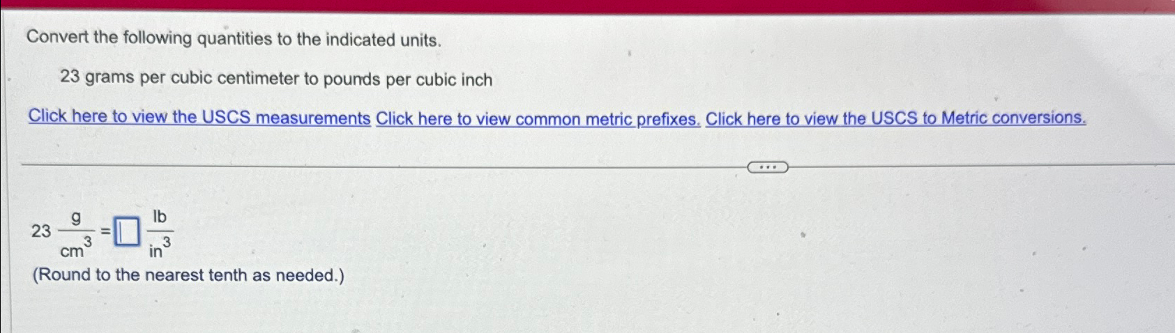Solved Convert the following quantities to the indicated | Chegg.com