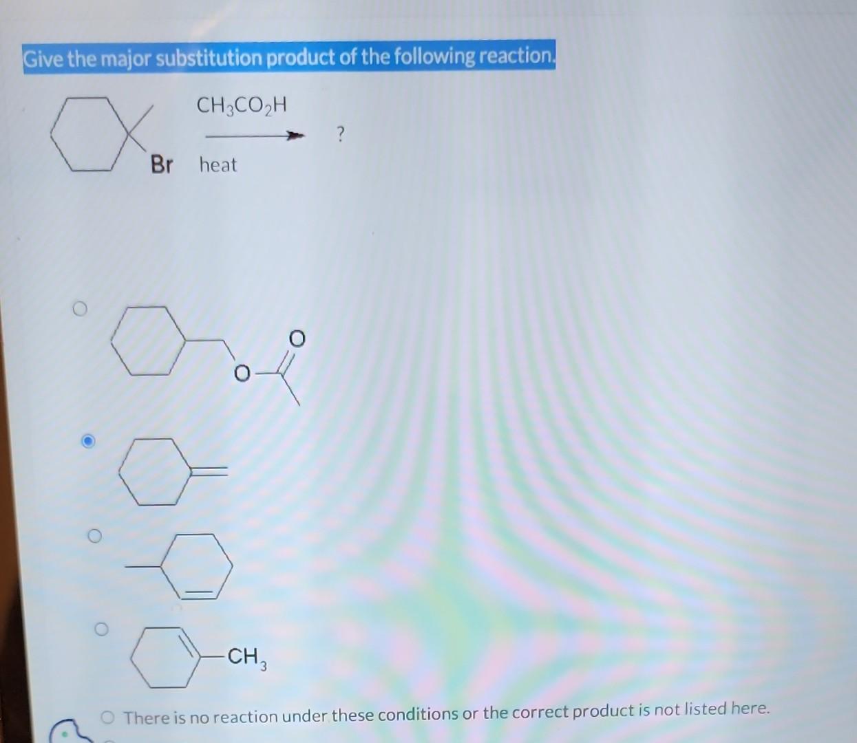 Solved Give the major substitution product of the following | Chegg.com