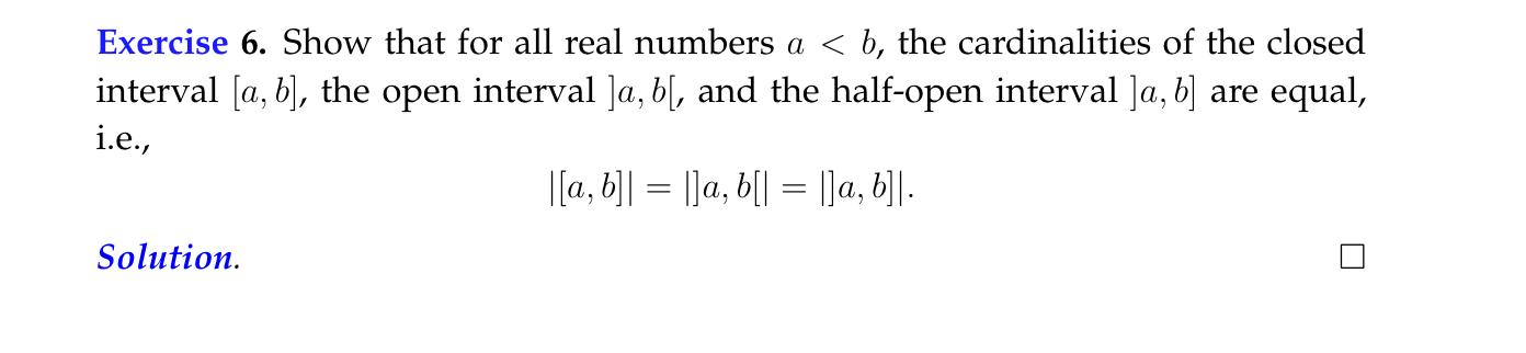 Solved Exercise 6. ﻿Show that for all real numbers a,b | Chegg.com