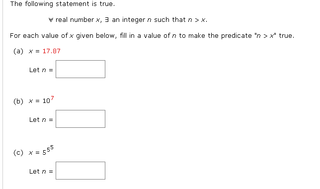 Solved The following statement is true.AA ﻿real number x,EE | Chegg.com