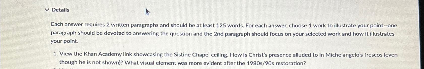 Solved How is Christ's presence alluded to in Michelangelo's | Chegg.com