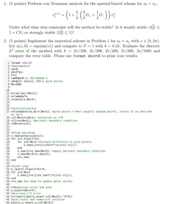 Solved ( 5 points) Perform von Neumann analysis for the | Chegg.com