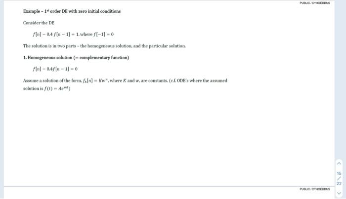 Solved Example - 1st order DE with zero initial conditions | Chegg.com