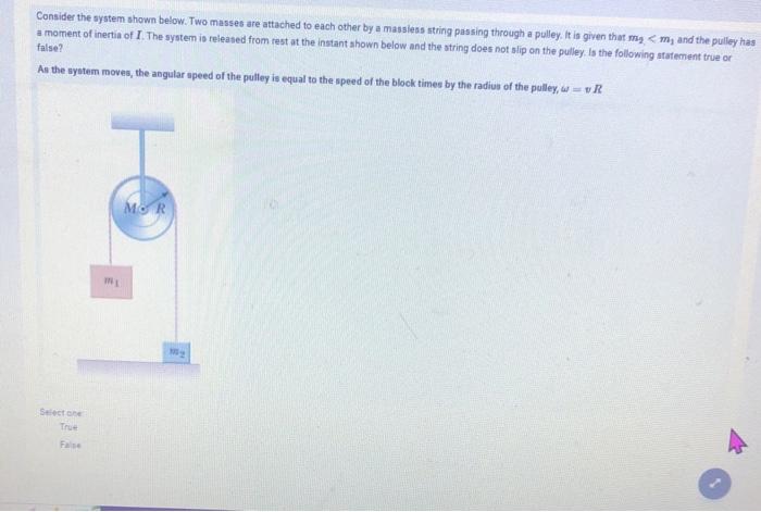 Solved Consider the system shown below. Two masses are | Chegg.com
