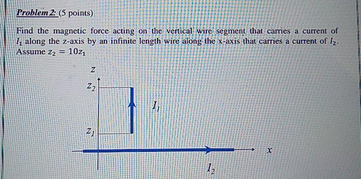 Solved Problem 2: (5 points) Find the magnetic force acting | Chegg.com Solved Problem 2: (5 points) Find the magnetic force acting | Chegg.com