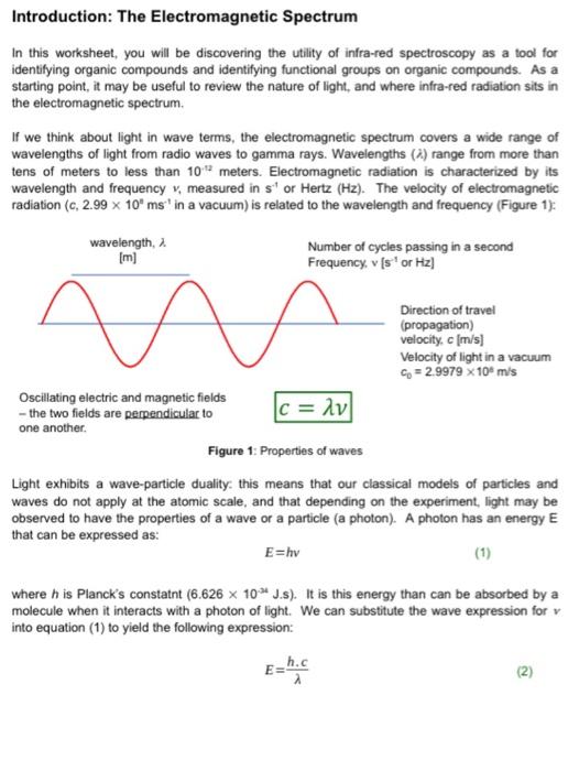 Solved Introduction: The Electromagnetic Spectrum In this | Chegg.com