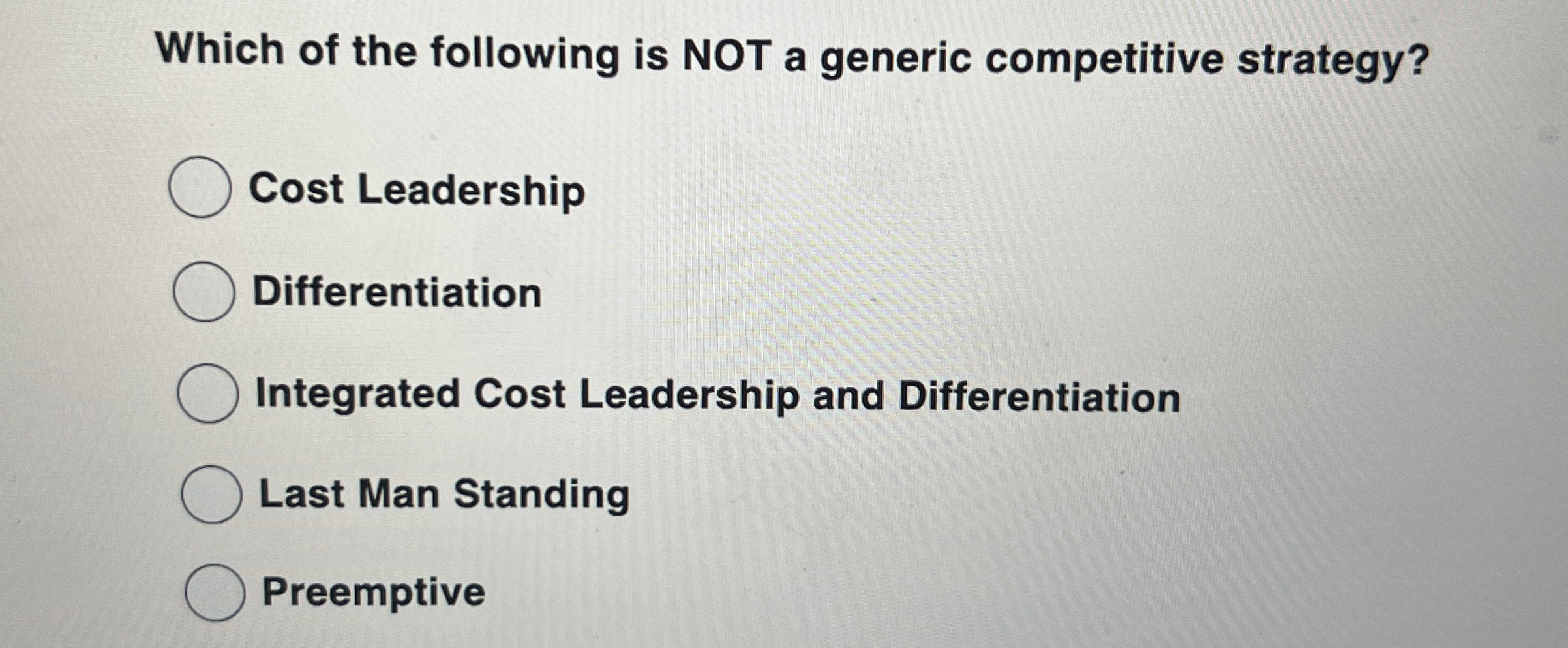 Solved Which of the following is NOT a generic competitive | Chegg.com