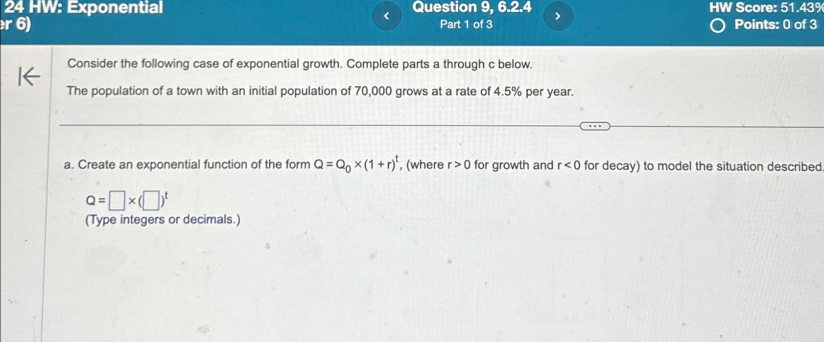 Solved HW Score: 51.43%Part 1 ﻿of 3Points: 0 ﻿of 3Consider | Chegg.com