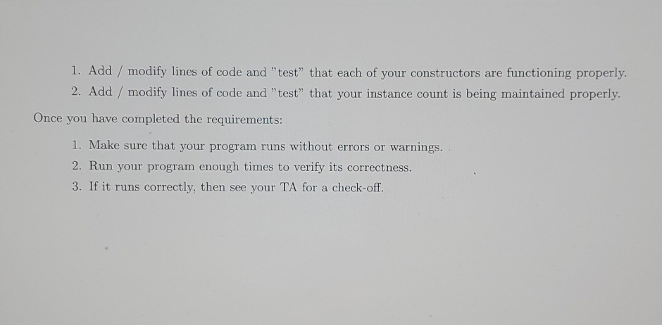 Solved Main toples: Writing Classes Declaring / Using | Chegg.com