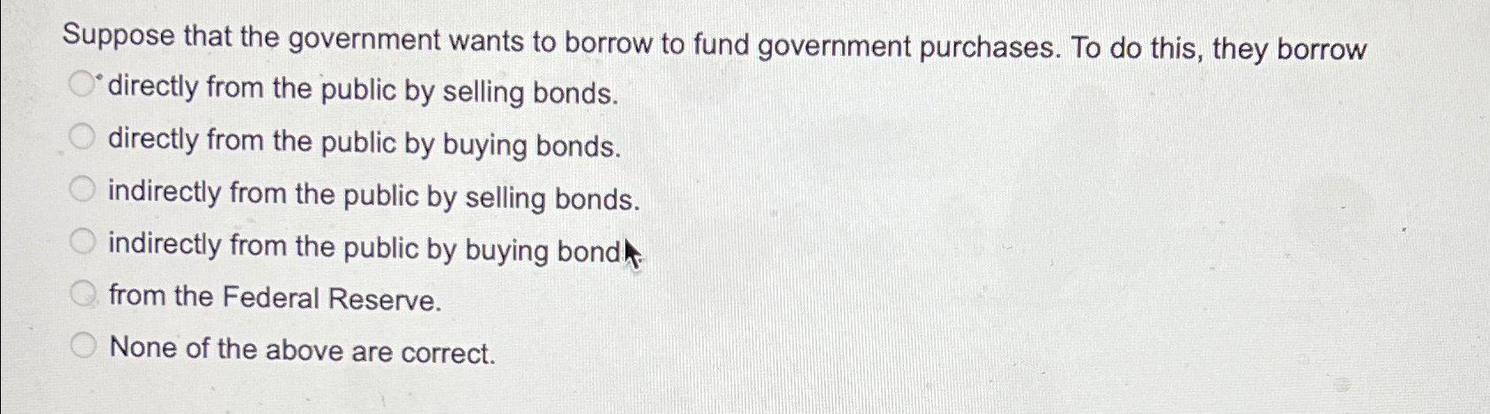 Solved Suppose that the government wants to borrow to fund | Chegg.com