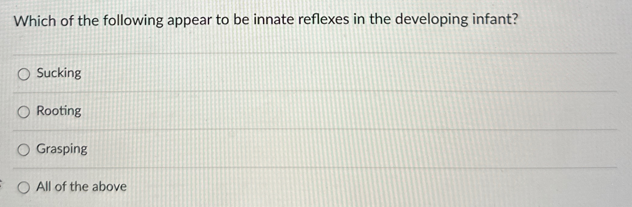 Solved Which of the following appear to be innate reflexes | Chegg.com
