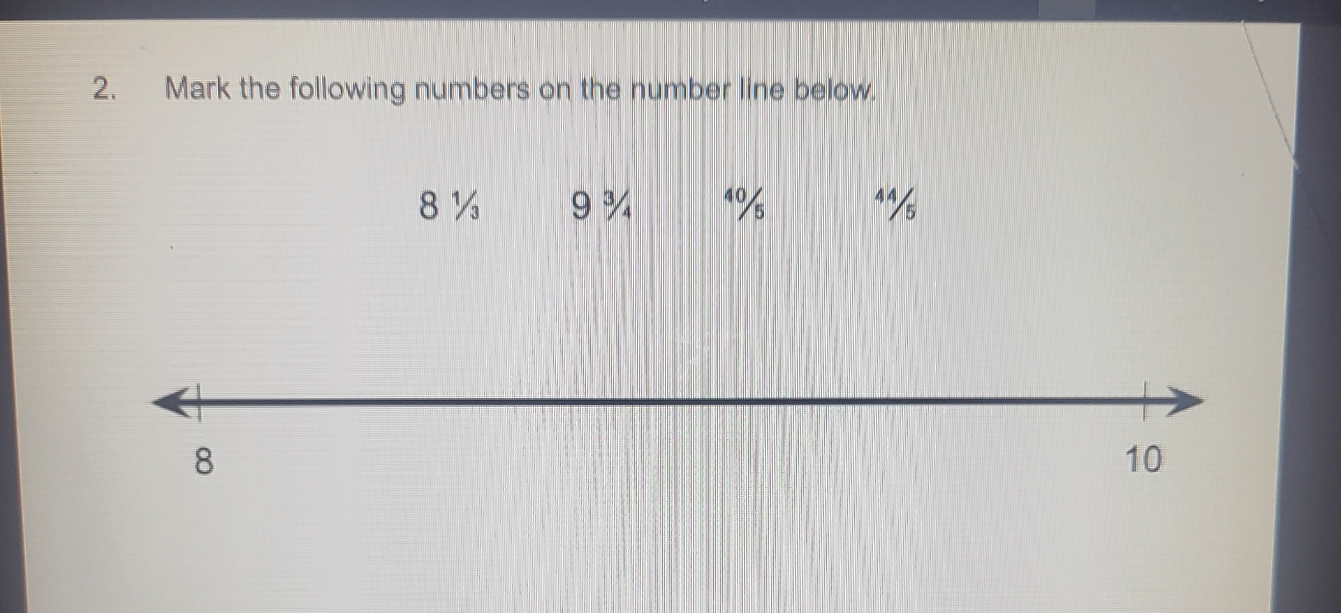 Solved Mark the following numbers on the number line | Chegg.com