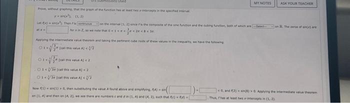 Solved 075 Submissions Used Prove, without graphing, that | Chegg.com